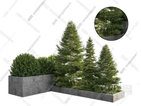现代绿植组合模型su模型下载 Id102975753 建e网su模型