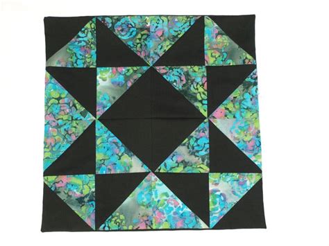 Triangle Cushion Cover Made From 16 Triangles Of Batik And 16