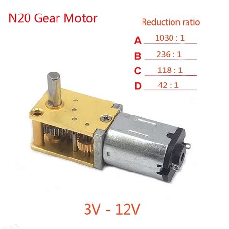미니 N20 올 메탈 기어박스 모터 싱글 듀얼 롱 샤프트 Dc 3v 12v 저속 대형 토크 웜 기어 모터 Diy 로봇