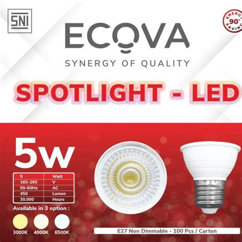 Jual Lampu Led Spotlight Spot Light Sorot Mr E Ecova Putih Kuning Putih Kota Tangerang