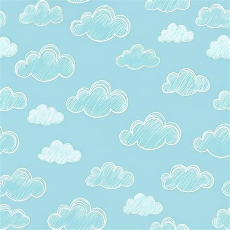 青い背景に雲がありその上に雲という単語が書かれています Premium Ai生成ベクトル画像