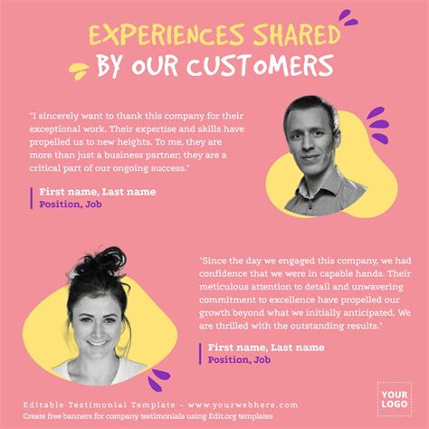 Customize Free Client Testimonial Templates