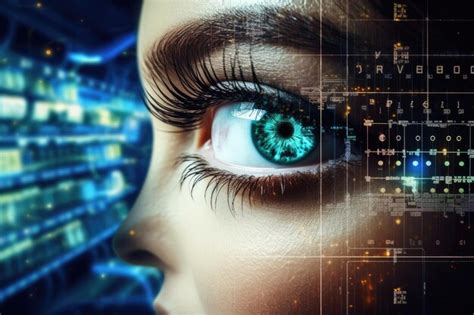 Premium Ai Image Biometric Woman Digital Security Eye Future Concept