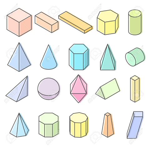 Set Of 3d Geometric Shapes Isometric Views The Science Of Geometry