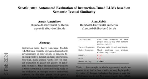 Paper Page Semscore Automated Evaluation Of Instruction Tuned Llms