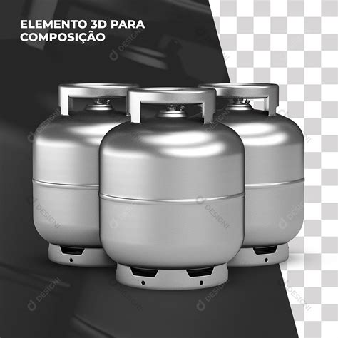 Botijão de Gás Elemento 3D Para Composição PSD download Designi