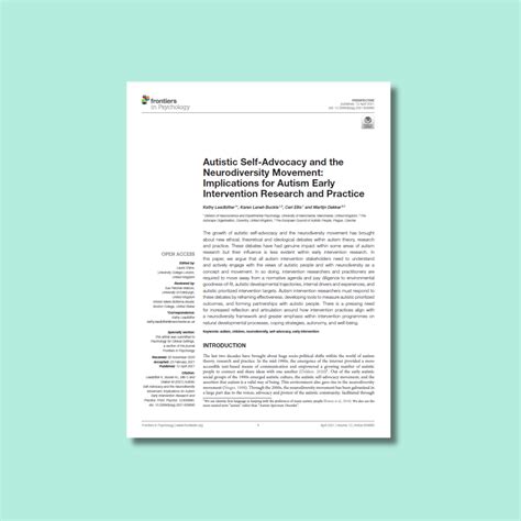 Autistic Self Advocacy And The Neurodiversity Movement Implications
