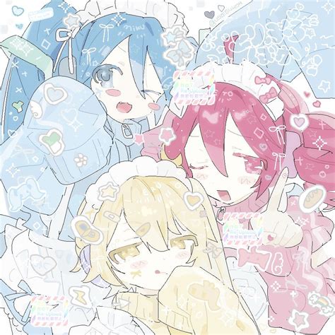Miku Teto And Neru Hayran Sanatı Sanat Referansı Sevimli çizimler