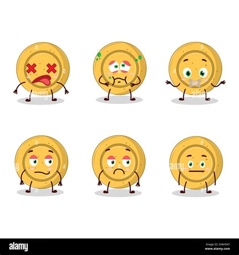 Dalgona Candy Circle Cartoon Character With Nope Expression Vector