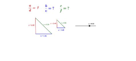 Similar Triangles Side Lengths Geogebra