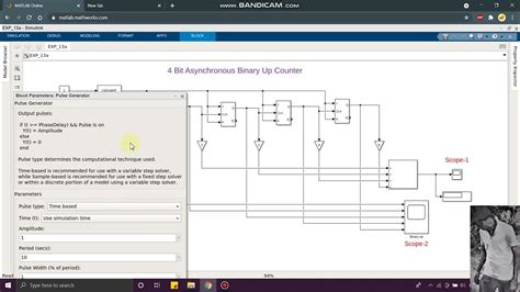 10implementing 4 Bit Asynchronous Binary Up Counter Using Simulink