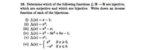 solved 16 determine which of the following functions fi r