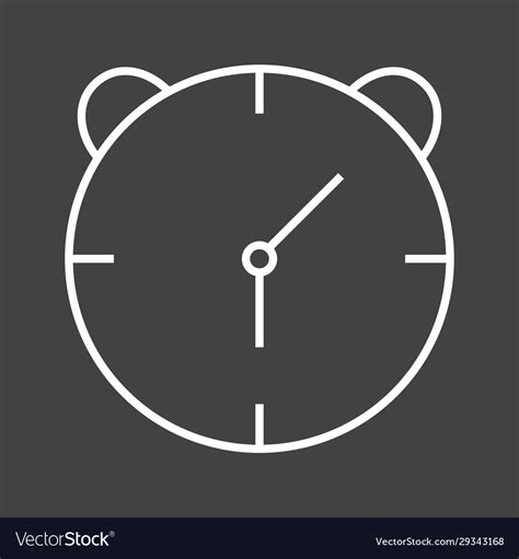 Unique Alarm Clock Line Icon Royalty Free Vector Image
