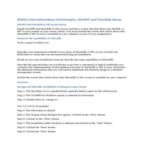 Xampp And Mariadb Installation Of Xampp To Open Mysql