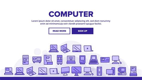Computer Equipment Landing Header Vector Vector Art At Vecteezy