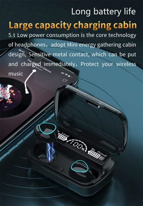 M10 Tws Wireless Earbuds With Charging Power Bank And Led Display 3d