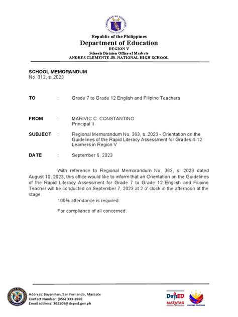 Editable School Memo Pdf