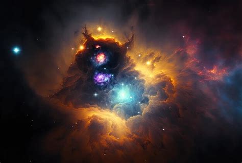 Premium AI Image Space Nebula And Star Cluster