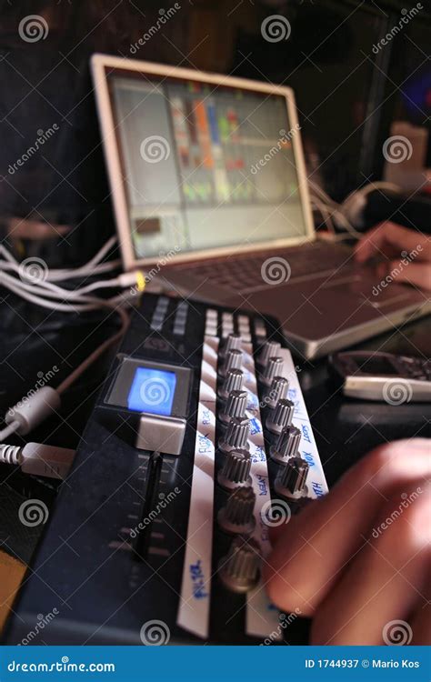 Midi Controller DJ 4 Stock Image Image Of Laptop Controller 1744937
