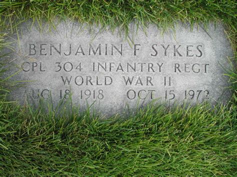 Benjamin Franklin Sykes 1918 1972 Mémorial Find A Grave