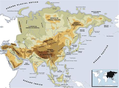 jmjlenguasociales1eso ACCIDENTES GEOGRÁFICOS DE ASIA FÍSICO