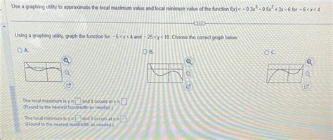Solved Use A Graphing Utility To Approximate The Local