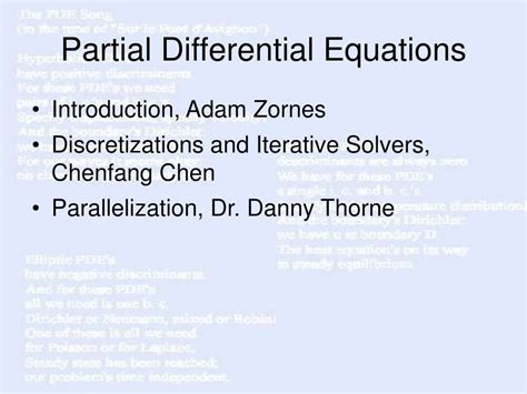 Ppt Partial Differential Equations Powerpoint Presentation Free