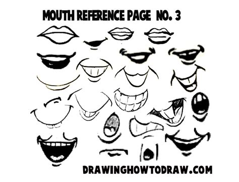 Drawing Cartoon And Illustrated Mouths And Lips Reference Sheets How To Draw Step By Step Drawing
