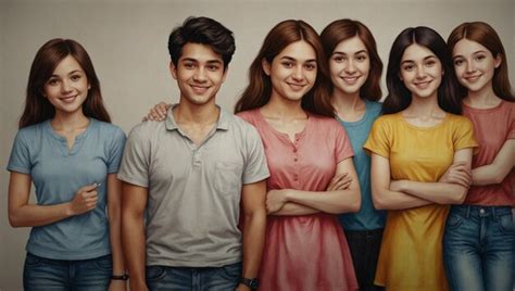 Premium Photo Friendship Day Drawinggroup Of Friendsfriendship Day