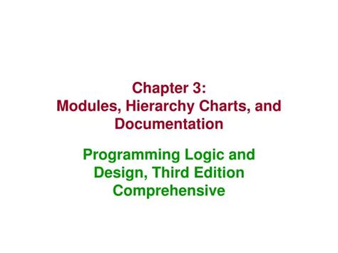 Ppt Chapter 3 Modules Hierarchy Charts And Documentation