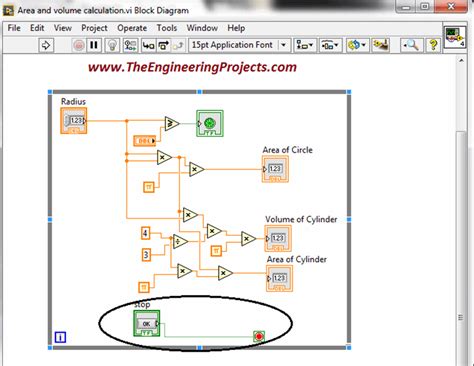 area and volume calculation in labview the engineering projects