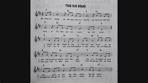 Take Our Bread Catholic Mass Song Sheet Music