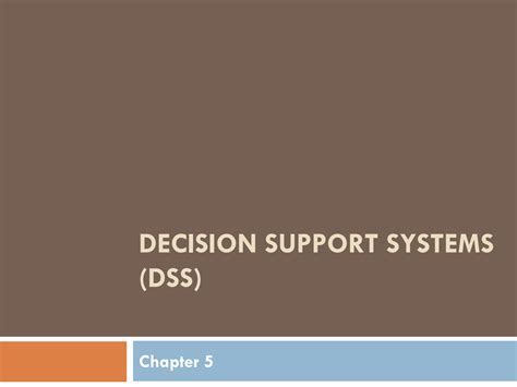 Solution Chapter 5 Decision Support Systems Studypool