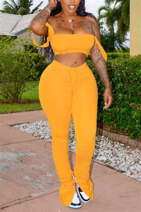 Sexy Fashion Wine Red Trousers Two Piece Set