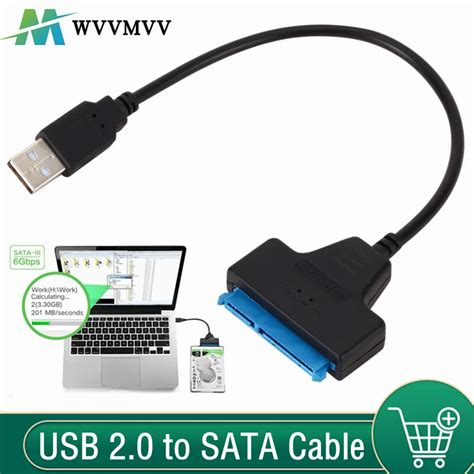 USB 2 0 SATA 22pin kablo adaptörü dönüştürücü hatları HDD SSD kablosu