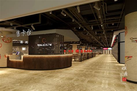 成都餐厅装修设计 重百美食广场餐厅装修设计 雅鼎公装公司