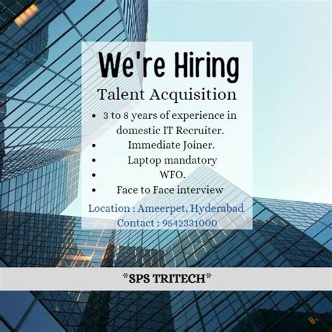 V Revathi On Linkedin We Are Hiring For It Recruiter Can Send Your