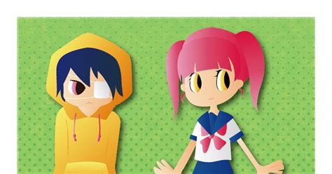 オリジナル 眼帯パーカーと赤髪ツインテ きのこ（意味深）のイラスト Pixiv