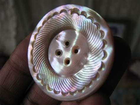 Antique Carved Shell Button Antique Mother Of Pearl Button Pink