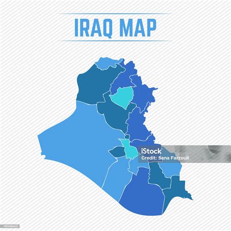 Iraq Detailed Map With Regions向量圖形及更多伊拉克圖片 伊拉克 地圖 世界地圖 Istock