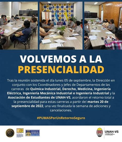 UNAH VS Anuncia Retorno A Clases Presenciales El 20 De Septiembre