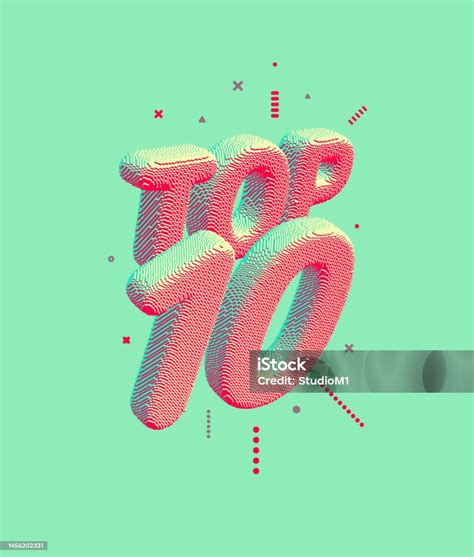 상위 10 Voxel 예술3d 프리젠 테이션 배너 전단지 포스터 표지 또는 브로셔에 대 한 벡터 그림입니다 상위 10개 목록에 대한 스톡 벡터 아트 및 기타 이미지 Istock