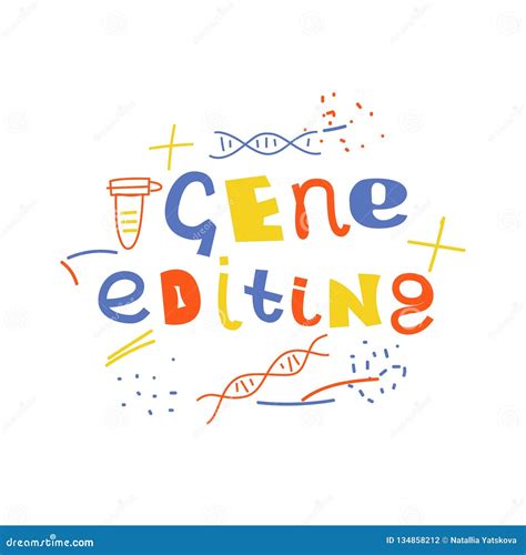 Gene Dna Editing Vector Concept In Bright Colors Stock Vector