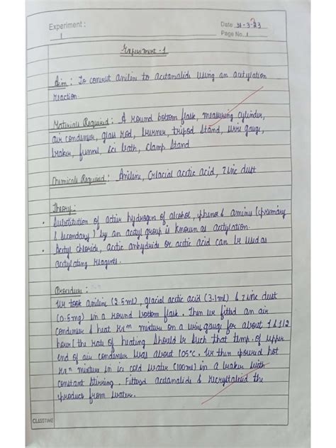 Organic Chemistry Practical File Pdf