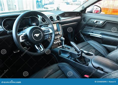 Interior Of New Model Of Ford Mustang Editorial Photo Image Of Wheel