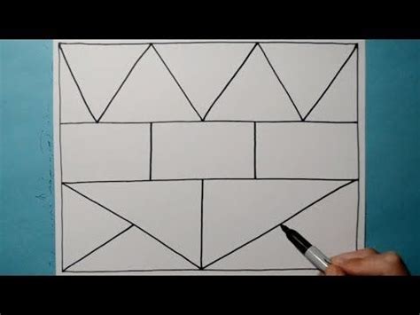 3D Geometric Shapes Drawing Line Illusion Pattern Daily Art Therapy