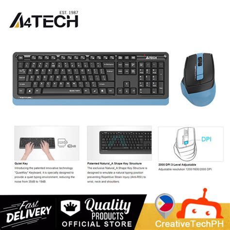 A4tech Fgs1035q 2 4g Quietkey Desktop Set Wireless Mouse And Keyboard