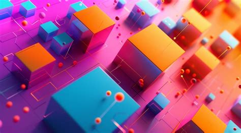 Premium Photo Dynamic Abstract Pattern Of Spheres And Cubes