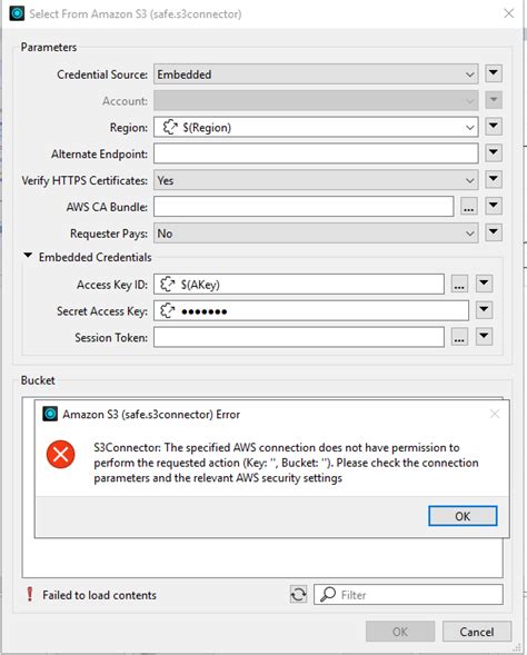 Error In S3connector A Value Must Be Supplied For The S3 Key Use