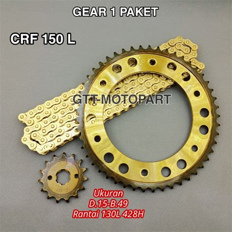 Jual Gear Gir Set Paket Crf 150 L Gigi Tarik Rantai Roda Gearset Girset Crf 150L Shopee Indonesia